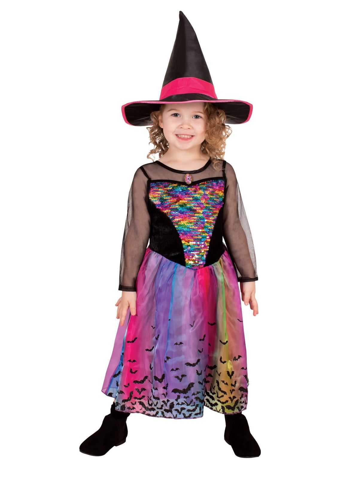 Rainbow Colour Magic Witch Deluxe Costume Child - Rubies