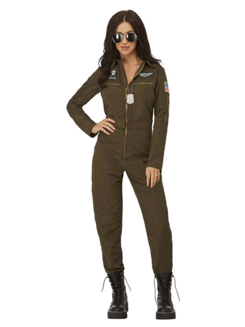 Green Top Gun Maverick Ladies Aviator Costume - Smiffys